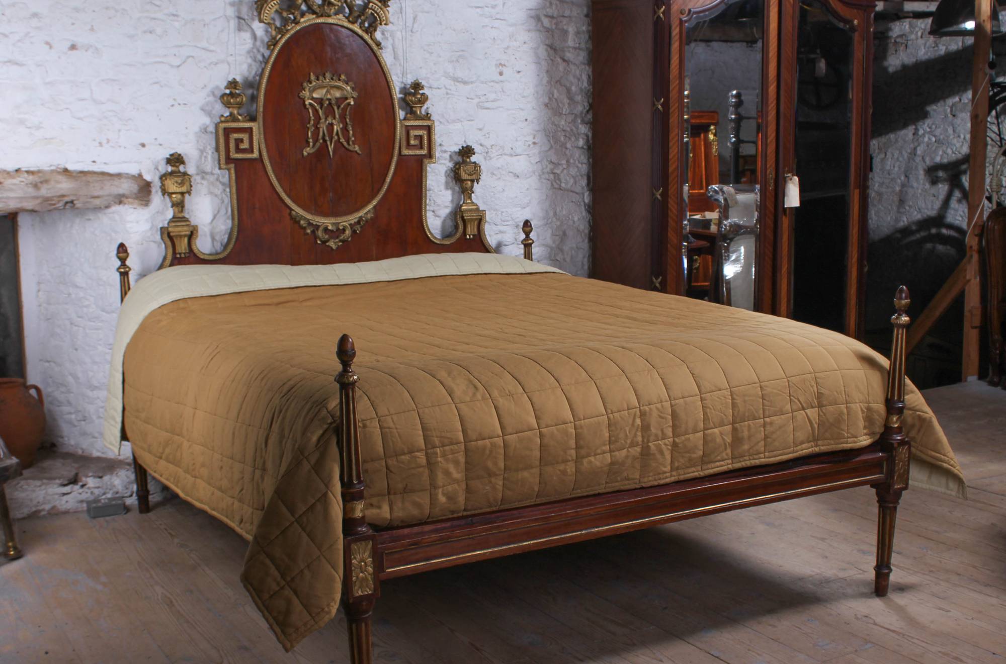 Spectacular rare early super king size marriage bed