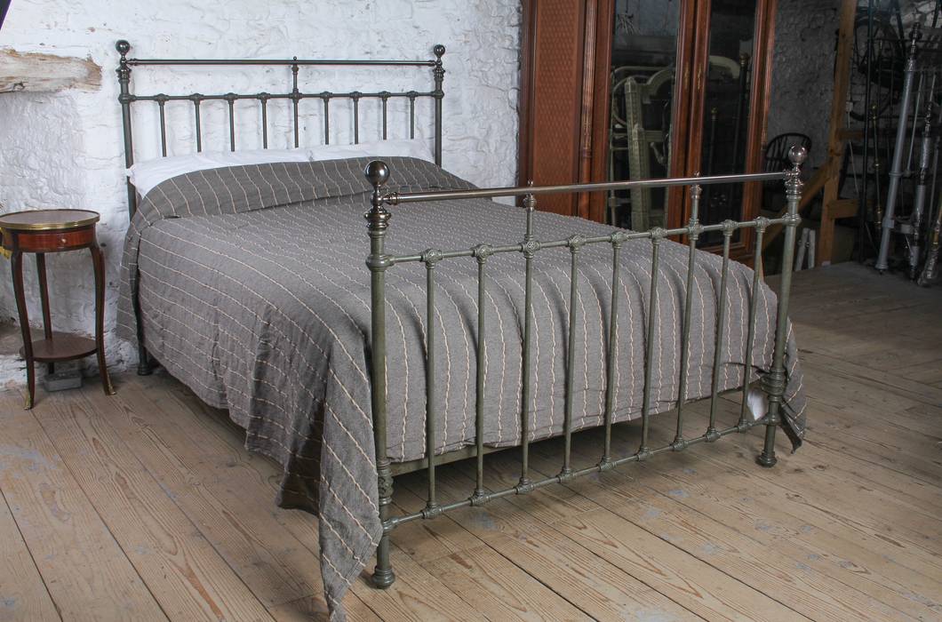 Classically Handsome Victorian King Size Brass and Iron Bed.